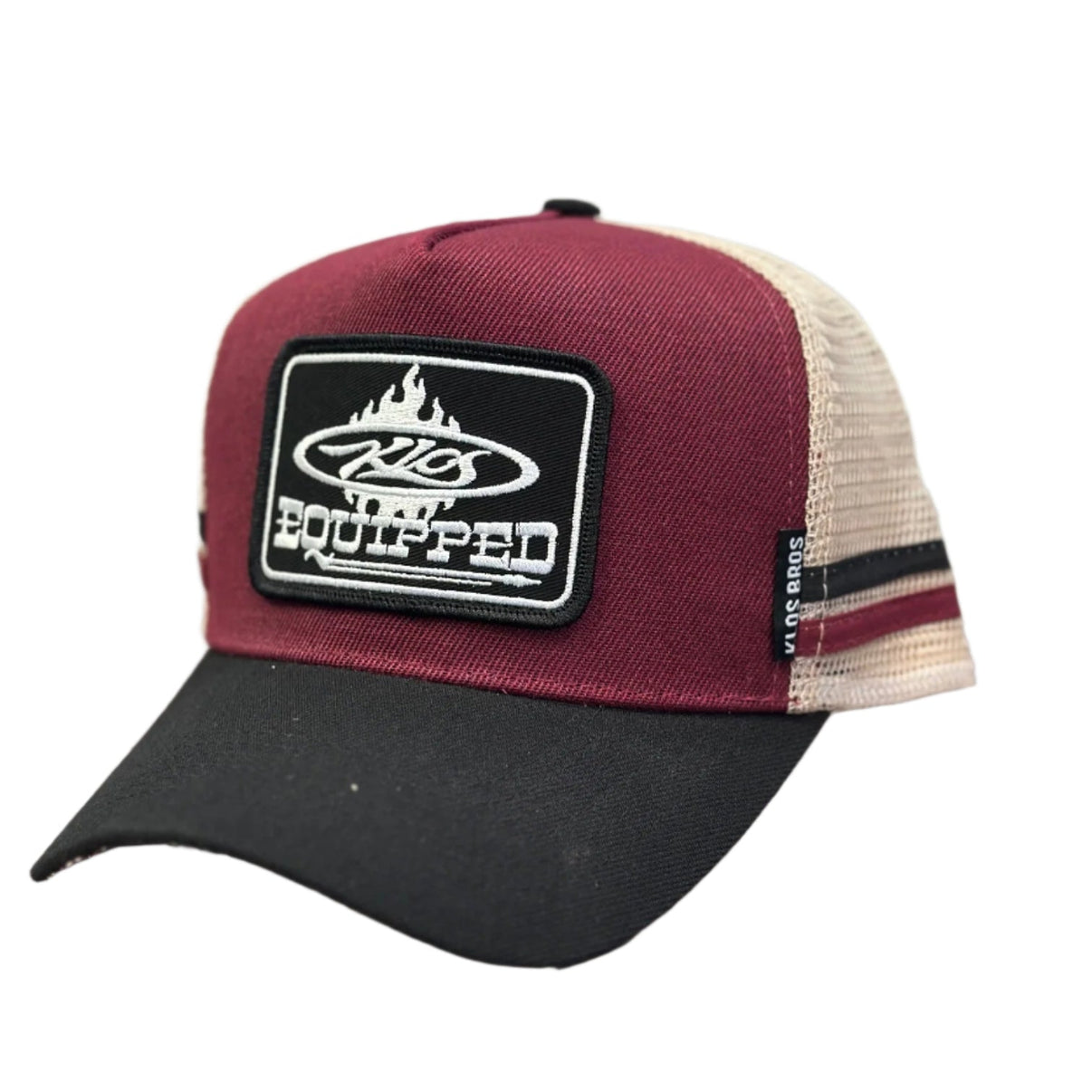 Klos Equipped Cap - Maroon (Cream Mesh) – Klos Bros